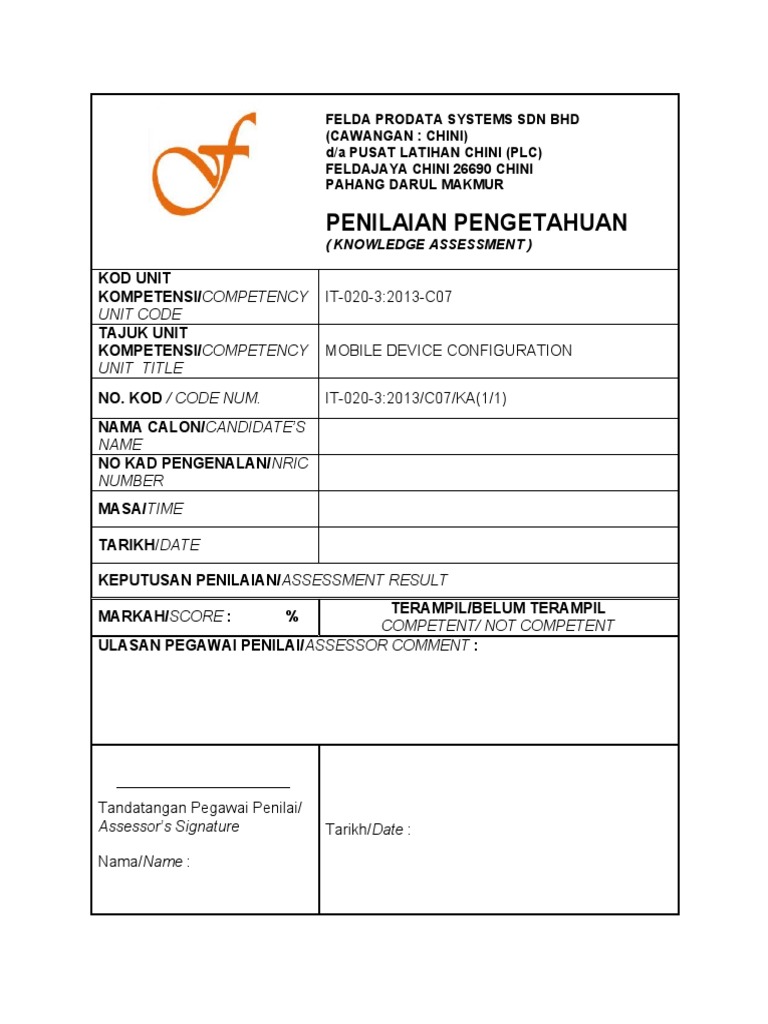 CoCU 7 - Mobile Device Configuration (Penilaian Pengetahuan) | PDF