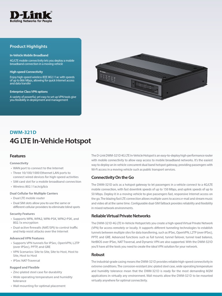 DWM-321D A1 Datasheet v1.00 (WW) | PDF