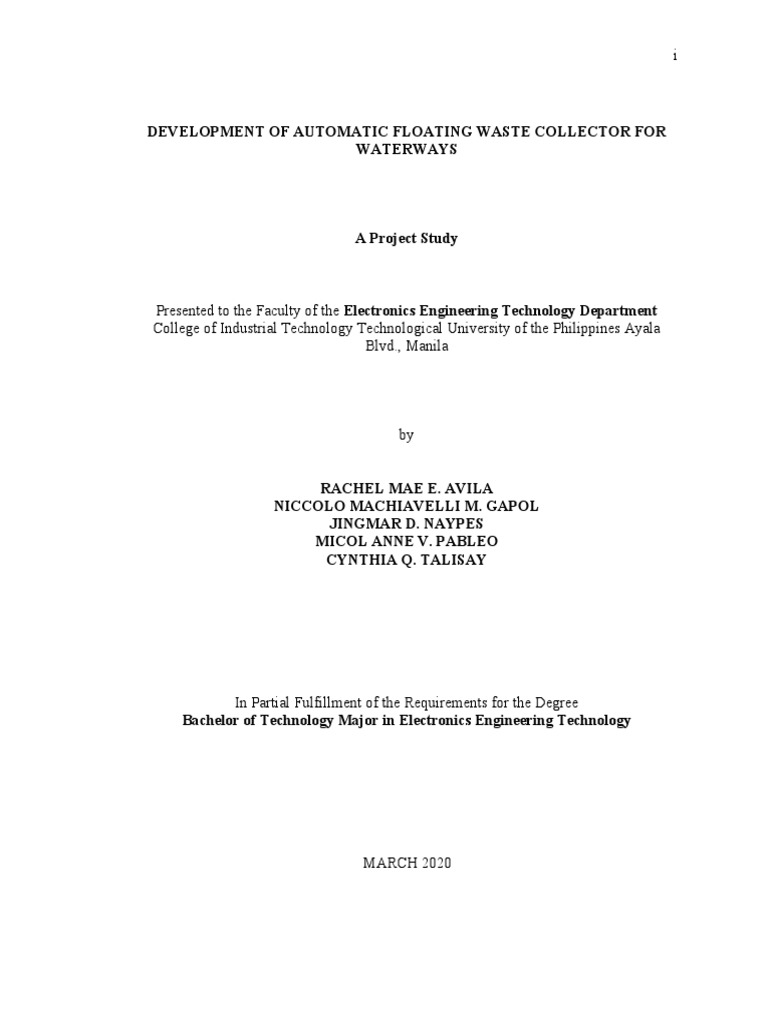 Automatic Floating Waste Collector Design | PDF | Recycling ...
