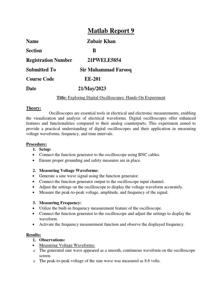 Matlab Report 9 | PDF Matlab Report 9 | PDF