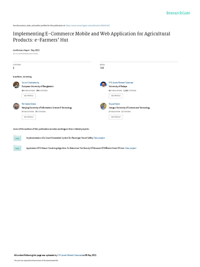 Implementing E-Commerce Mobile and Web Application For Agricultural ...