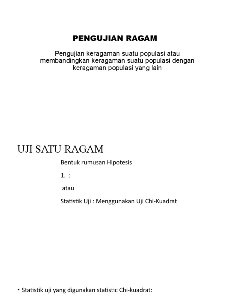 Pengujian Ragam | PDF