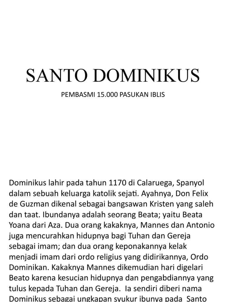 Santo Dominikus | PDF
