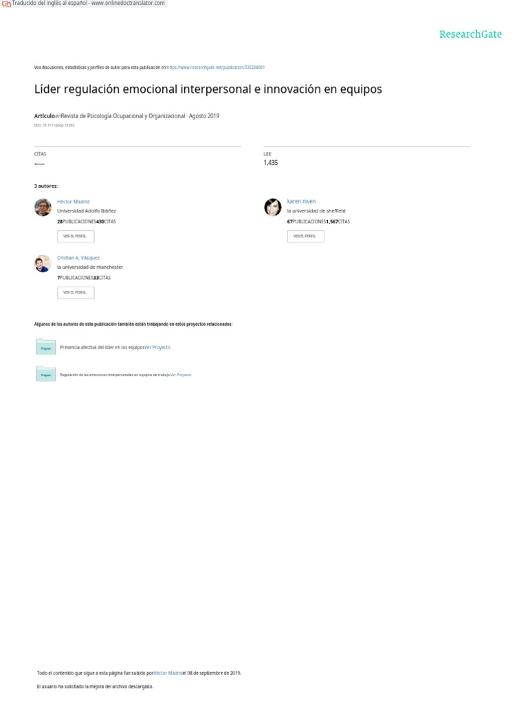 Emotion Regulation in Teams - En.es | PDF | Autorregulación emocional ...