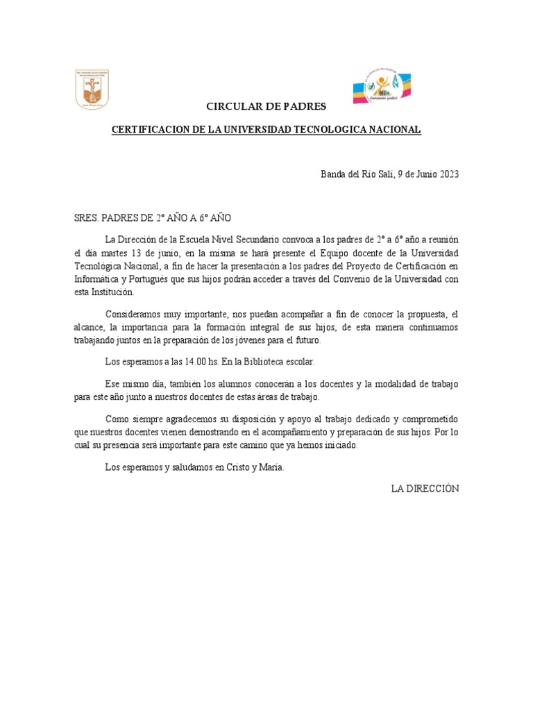 CIRCULAR_DE_PADRES_N6 | PDF