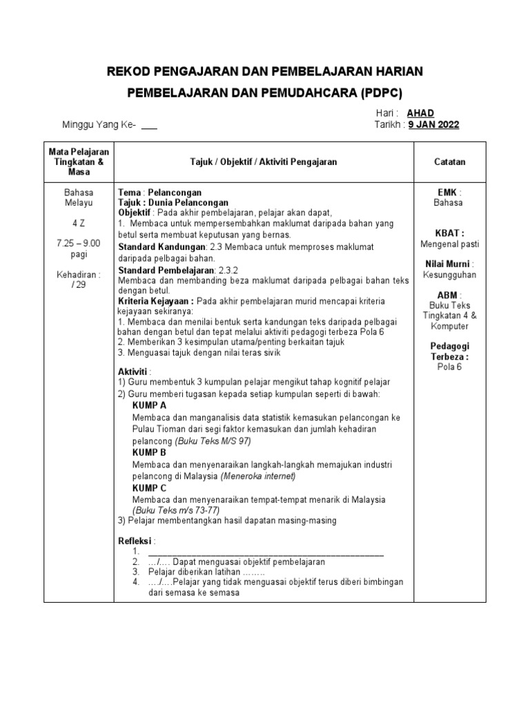 RPH PEDAGOGI TERBEZA | PDF