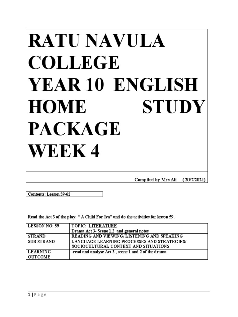 Y10 Eng 1 2 | PDF | Reading Comprehension