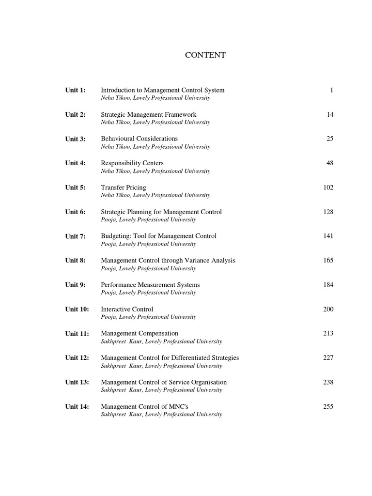Management Control Systems | PDF | System | Information