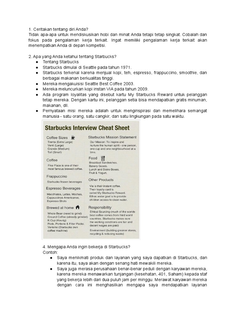 17 Trik Interview Starbucks Pdf