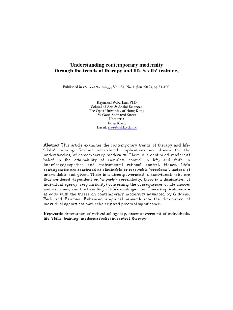 Understanding Contemporary Modernity THR | PDF | Diagnostic And ... Understanding Contemporary Modernity THR | PDF | Diagnostic And ...