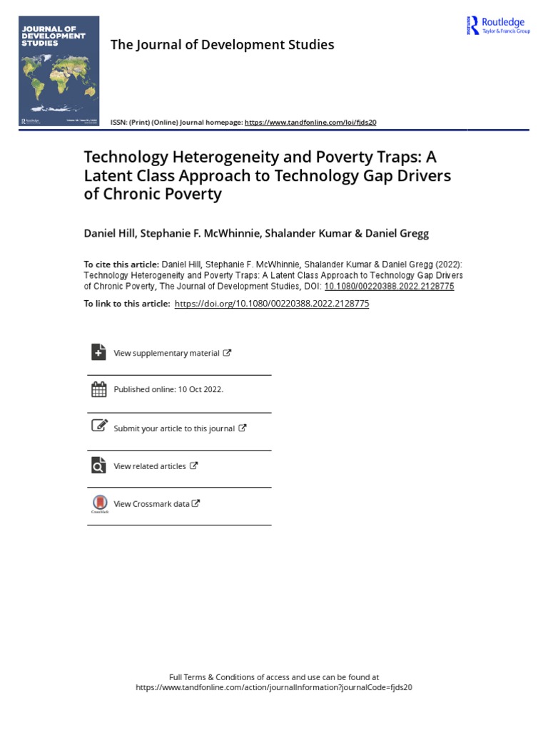 Technology Heterogeneity and Poverty Traps A Latent Class Approach To Technology Gap Drivers of ...