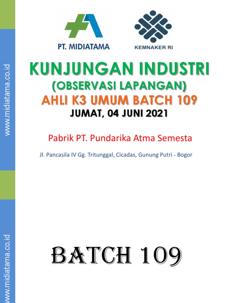Batch 109 Standar Persiapan Observasi Lapangan AK3U | PDF