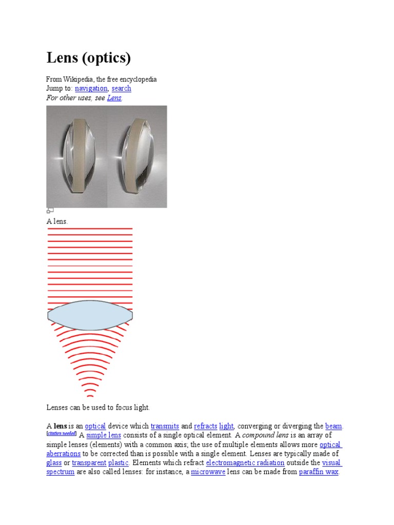 Lens | PDF | Home & Garden | Science & Mathematics