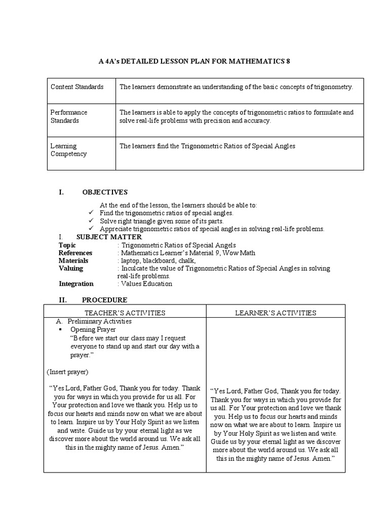 Trigonometric Special Angles | PDF | Trigonometric Functions | Trigonometry