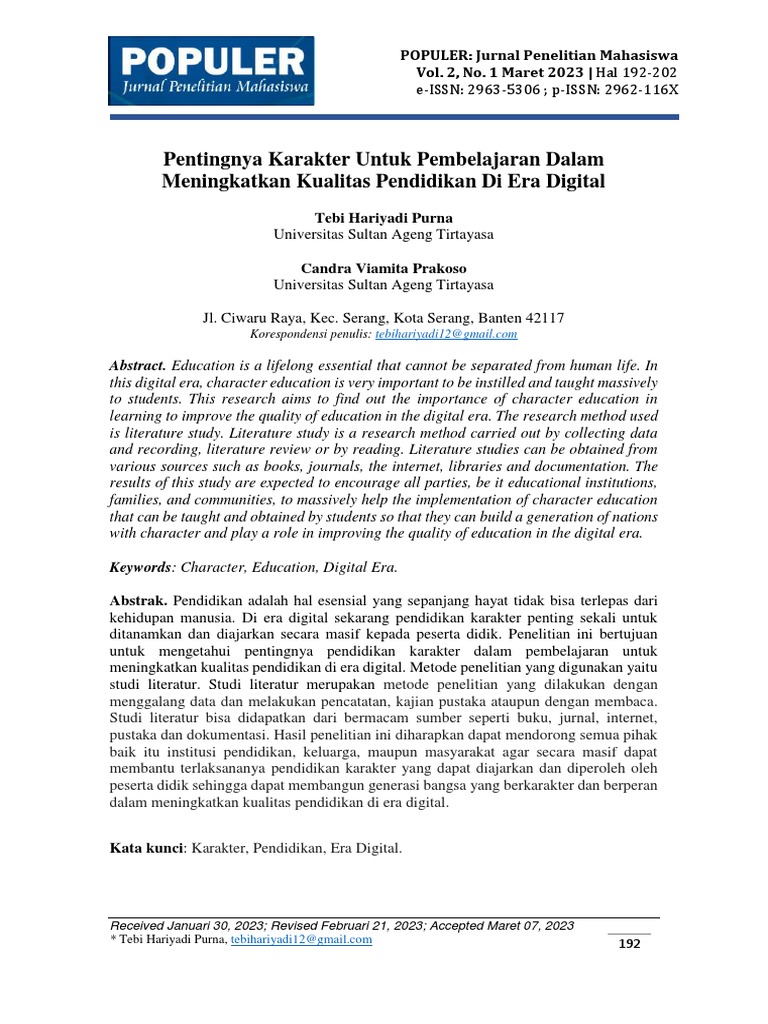 POPULER Vol 2 No 1 Maret 2023 Hal 192-202 | PDF