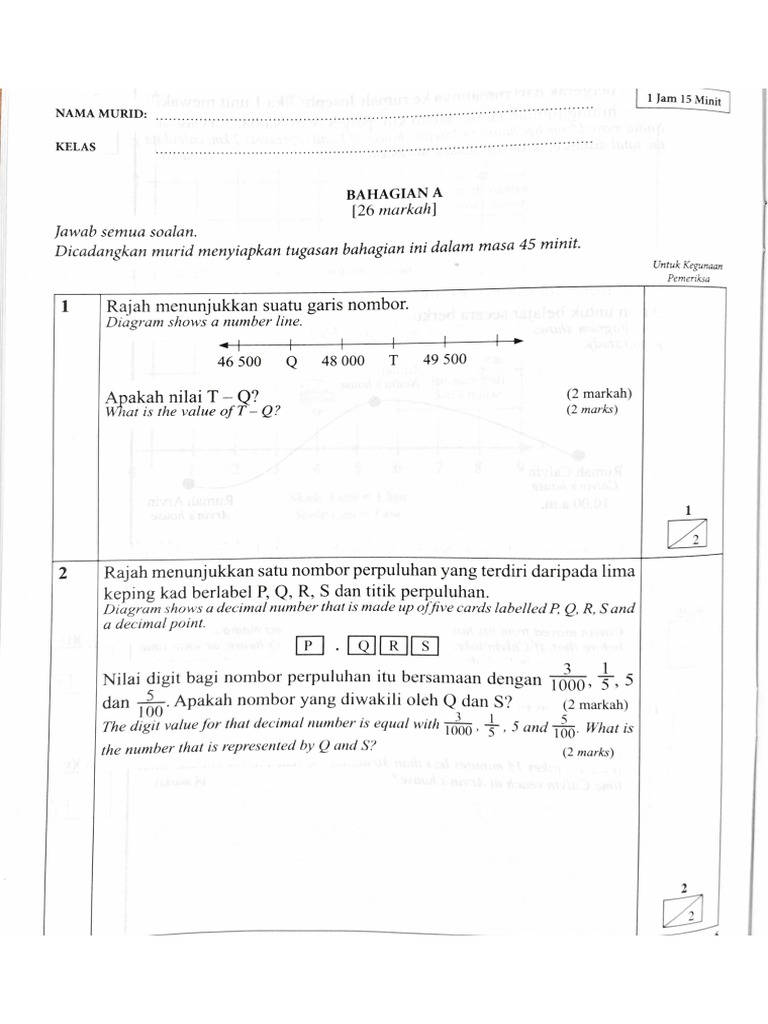 Uasa Yr 6 Maths New Format Pdf
