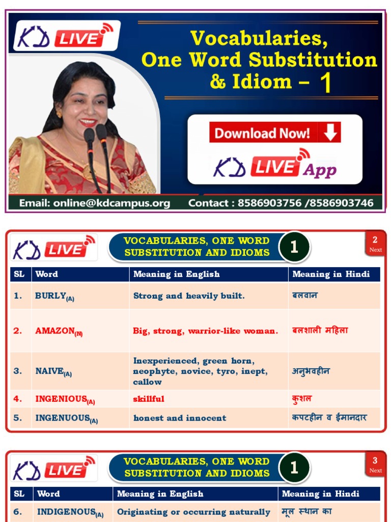 Vocab OWS & Idiom - 1 | PDF | Linguistics