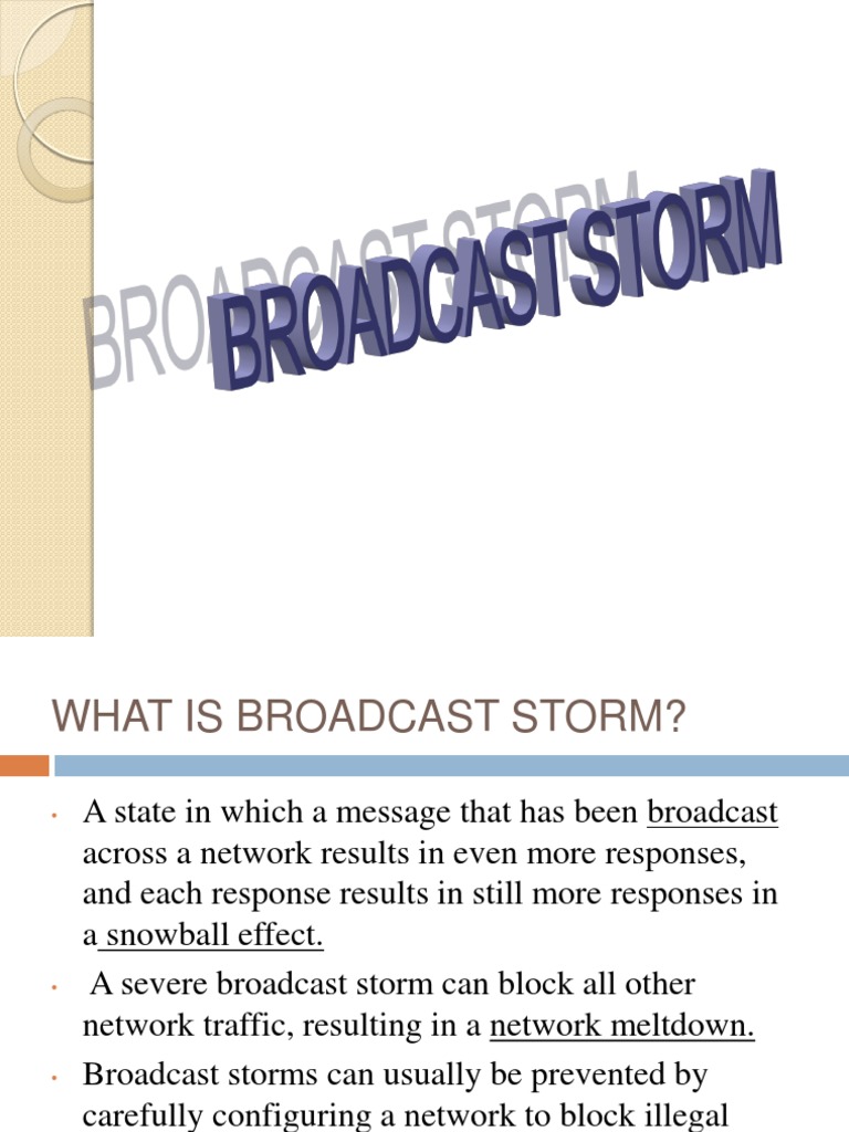 Broadcast Storm | PDF | Network Switch | Computer Network
