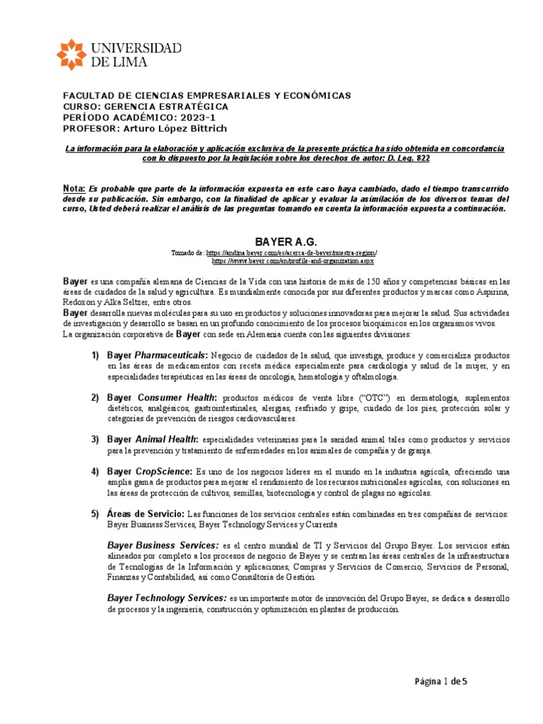 Bayer 2023: Crecimiento y Desafíos en Perú | PDF | Bayer