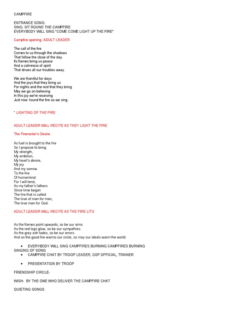 CAMPFIRE Script | PDF