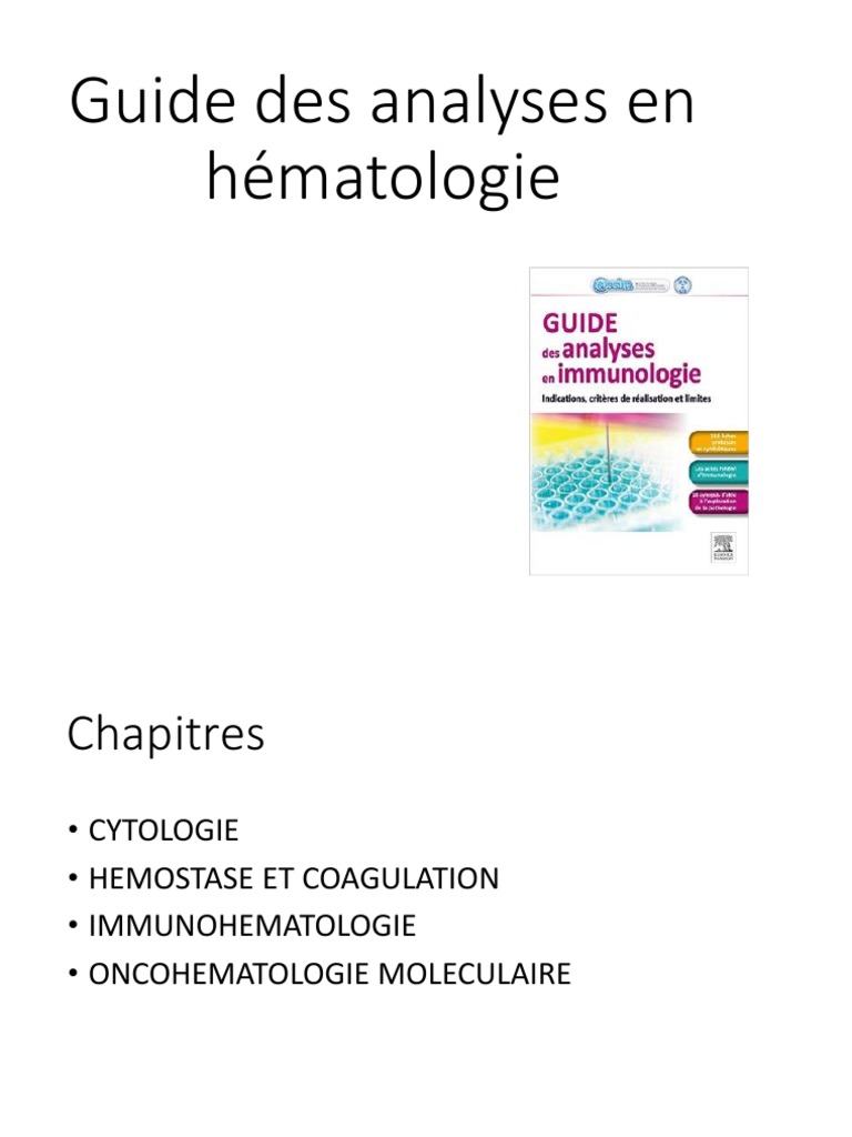 guide des analyses en hematologie | PDF
