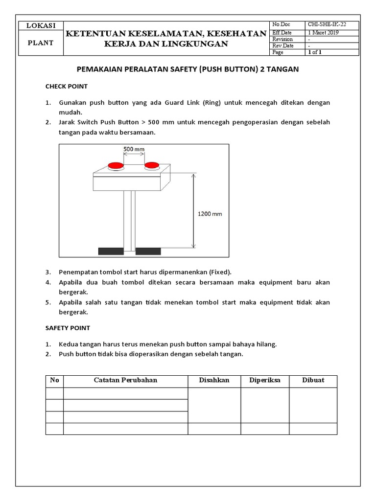 Panduan Penggunaan Push Button Safety | PDF