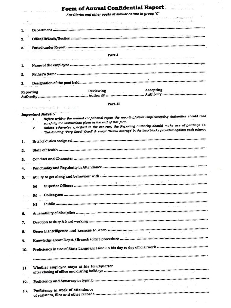 Form of Clerk ACR | PDF