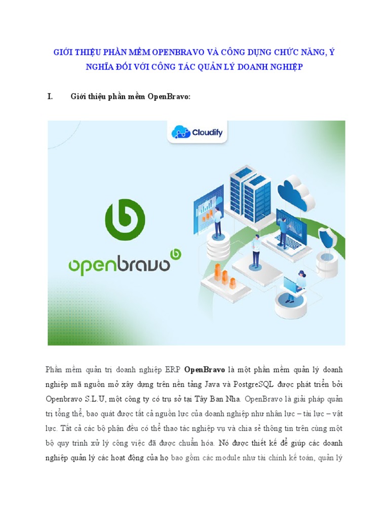 GIỚI THIỆU PHẦN MỀM OPENBRAVO | PDF