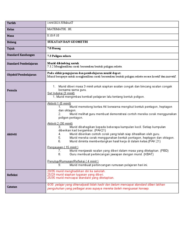 MT THN 3 April 14 (Reka Poligon) | PDF