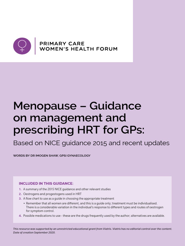 Prescribing HRT | PDF | Hormone Replacement Therapy | Menopause
