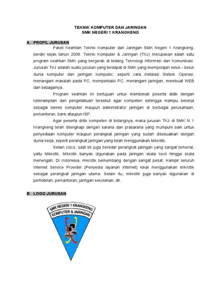 Profil Jurusan TKJ SMKN 1 Krangkeng 2021 | PDF