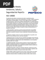 Política de EHS de PepsiCo México | PDF | Pepsi Co | Consumo (economía)