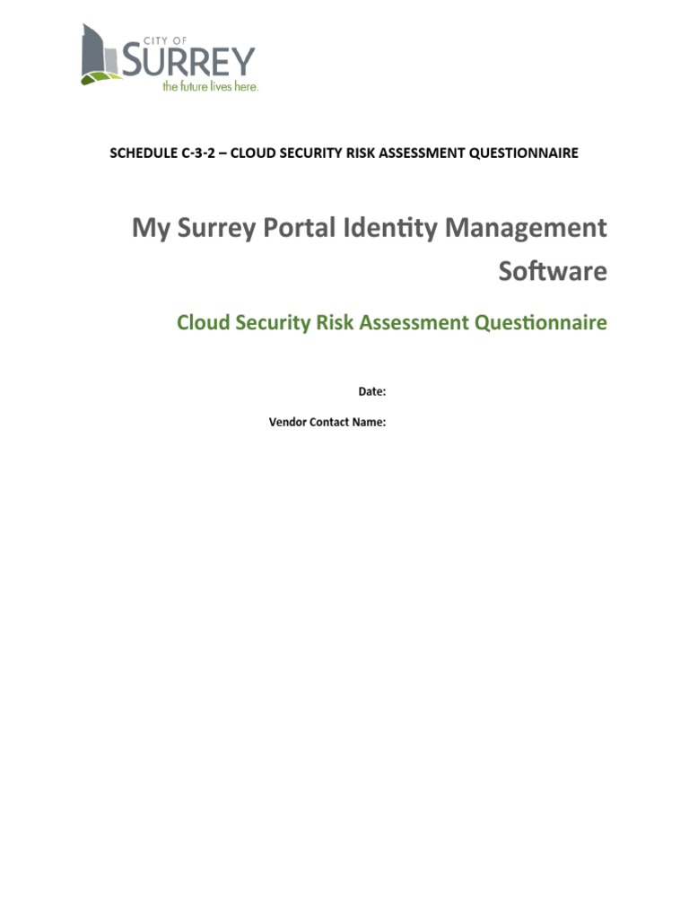 Schedule C-3-2 Cloud Security Risk Assessment Questionnaire | PDF ...
