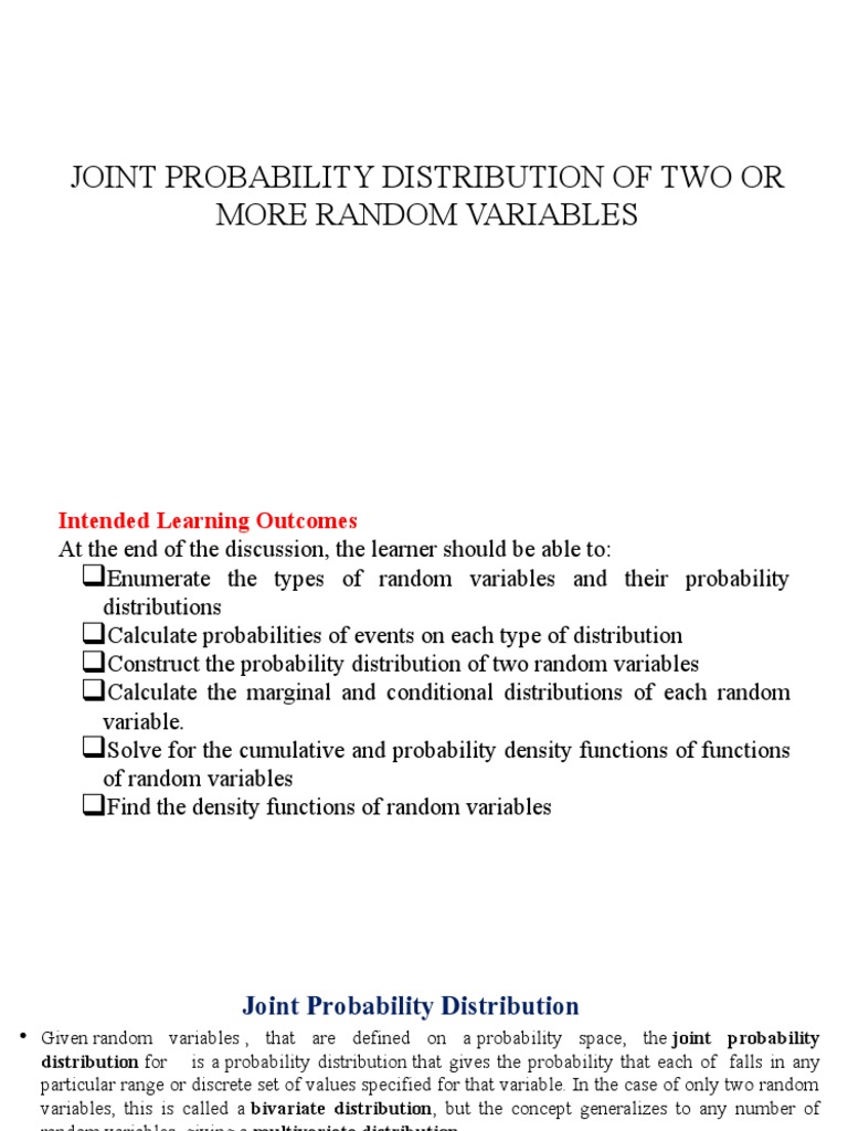 Joint Probability Distribution | PDF