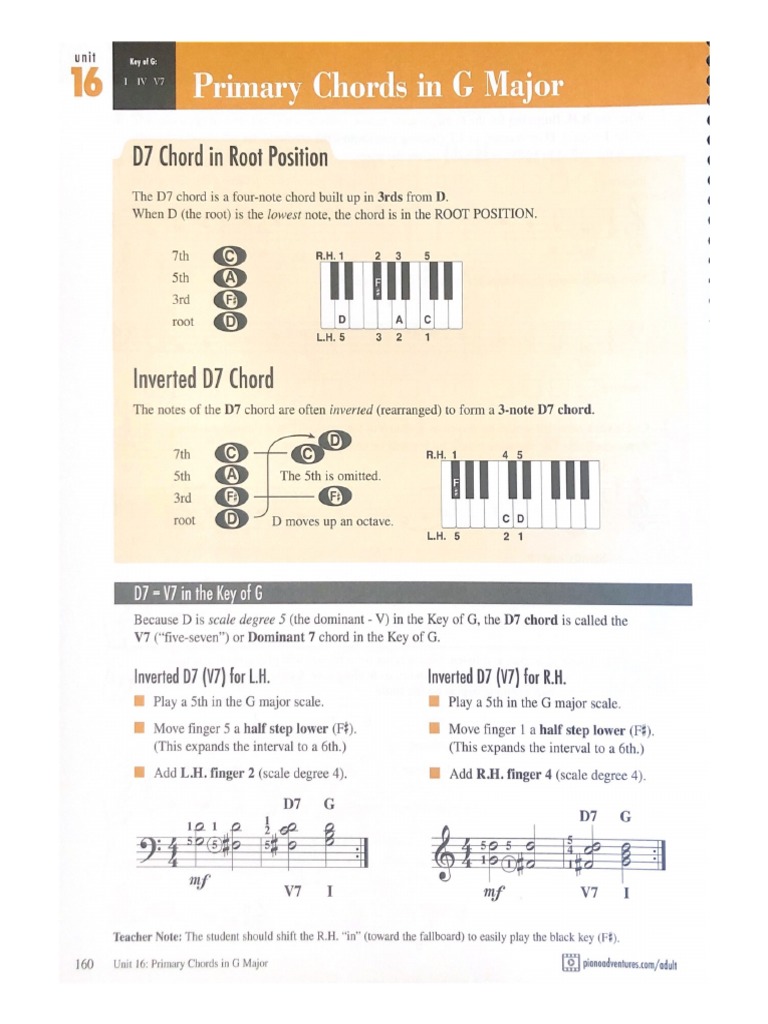 FPA Adult Book 1 - Unit 16 - Primary Chords in G Major | PDF