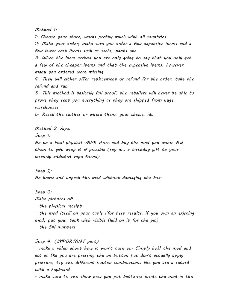 How To Refund Any Store 2023 Leaked Methods | PDF