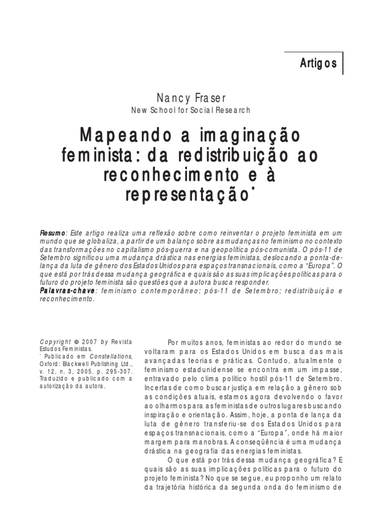 Texto Da Nancy Fraser | PDF | Feminismo | Estudos de Gênero