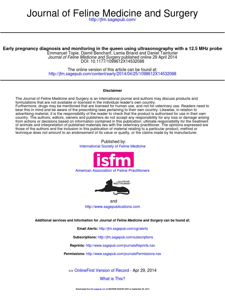 Jurnal USG Kucing Bunting | PDF | Pregnancy | Medical Ultrasound