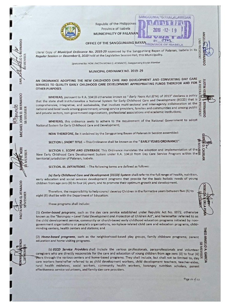 Municipal Ordinance No. 2019 29 | PDF