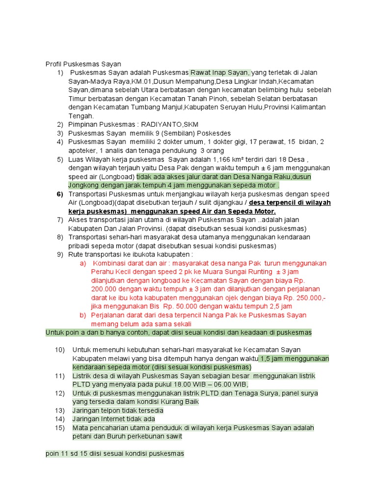 Contoh Profil Puskesmas | PDF