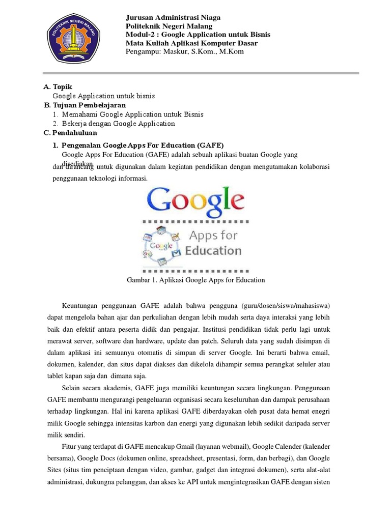 Modul - 2 Google Application | PDF | Komputer