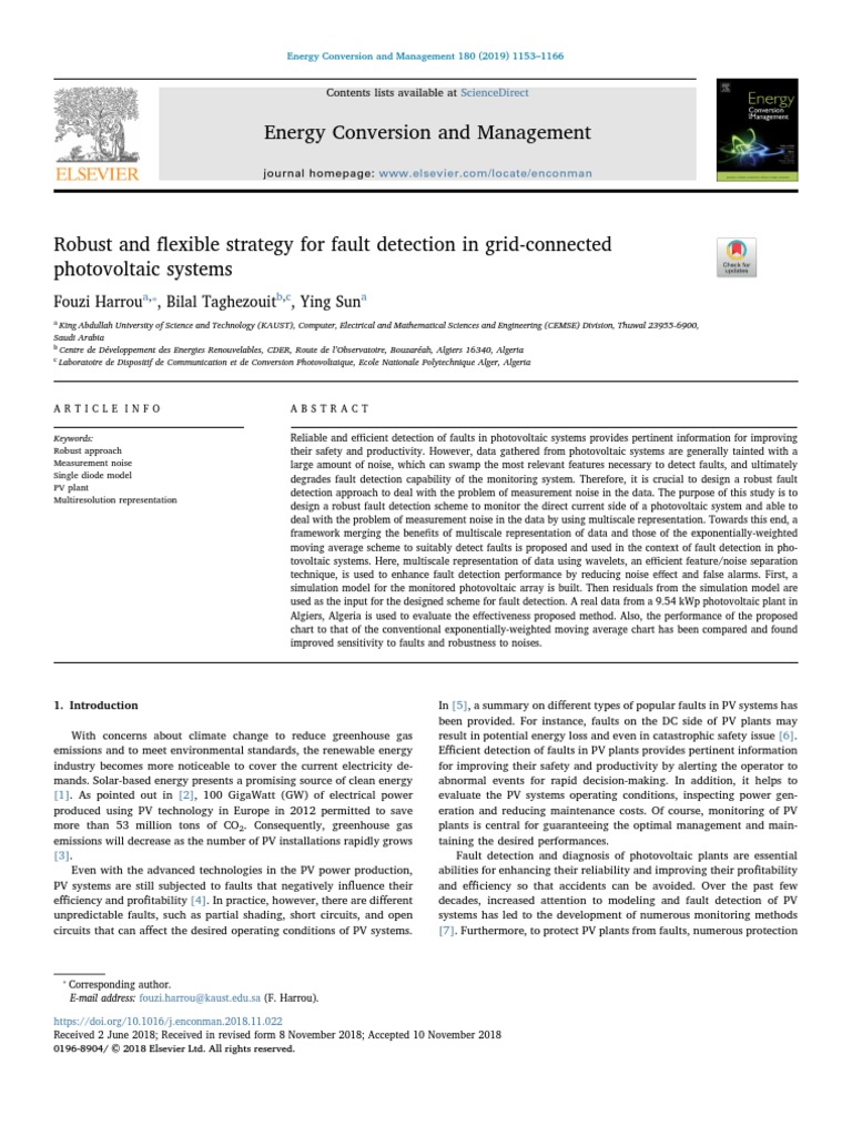 Robust and Flexible Strategy For Fault Detection in Grid-Connected | PDF