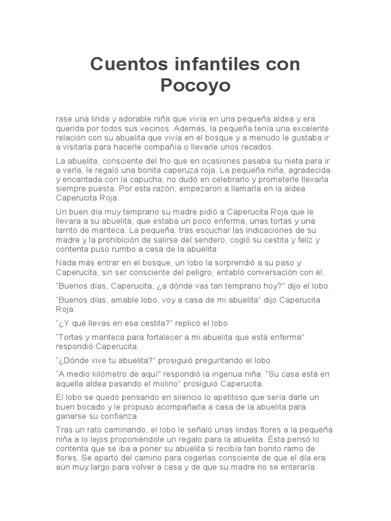 Cuentos Infantiles Con Pocoyo | PDF