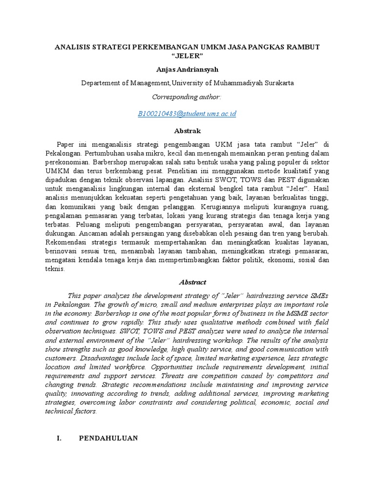 TUGAS ANALISIS SWOT | PDF