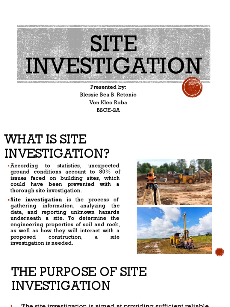 SITE-INVESTIGATION GEO100Report | PDF | Physical Sciences | Civil Engineering