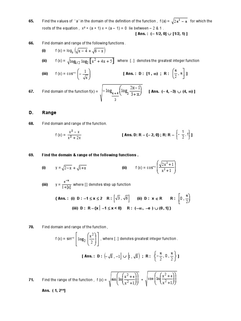 Range | PDF | Function (Mathematics) | Trigonometric Functions