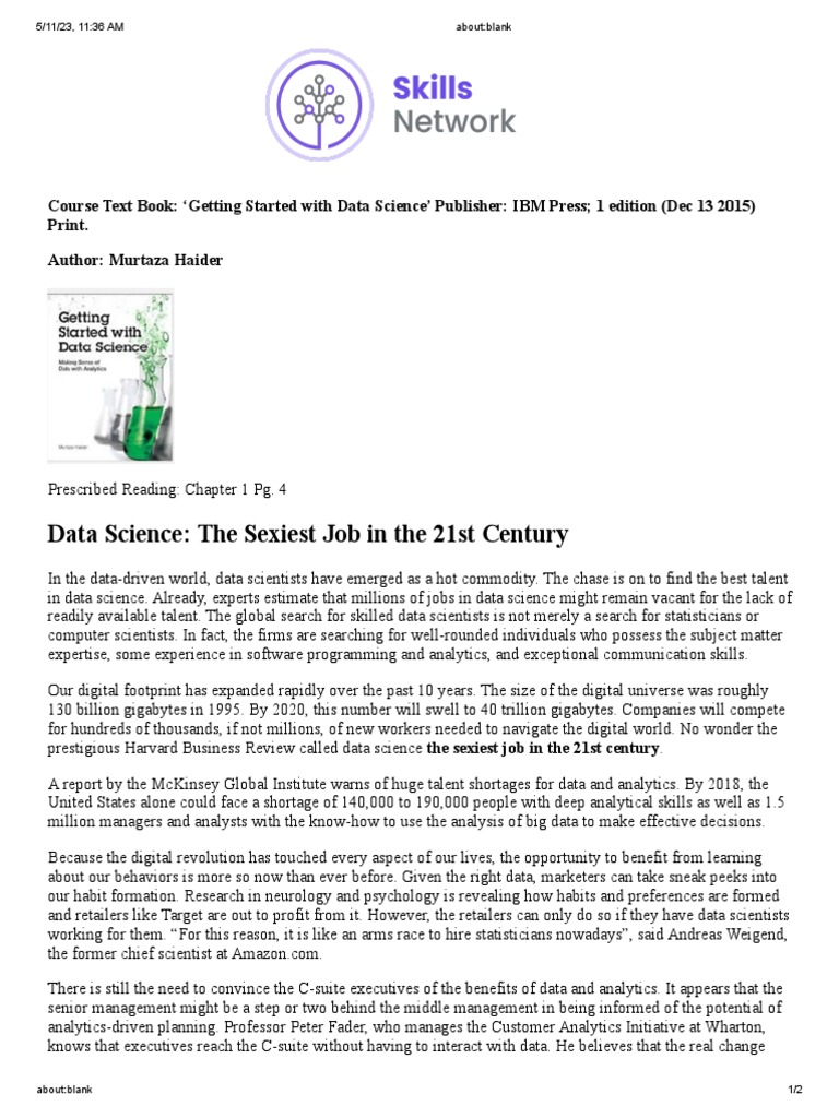Reading Data Science The Sexiest Job in The 21st Century | PDF | Data Science | Analytics