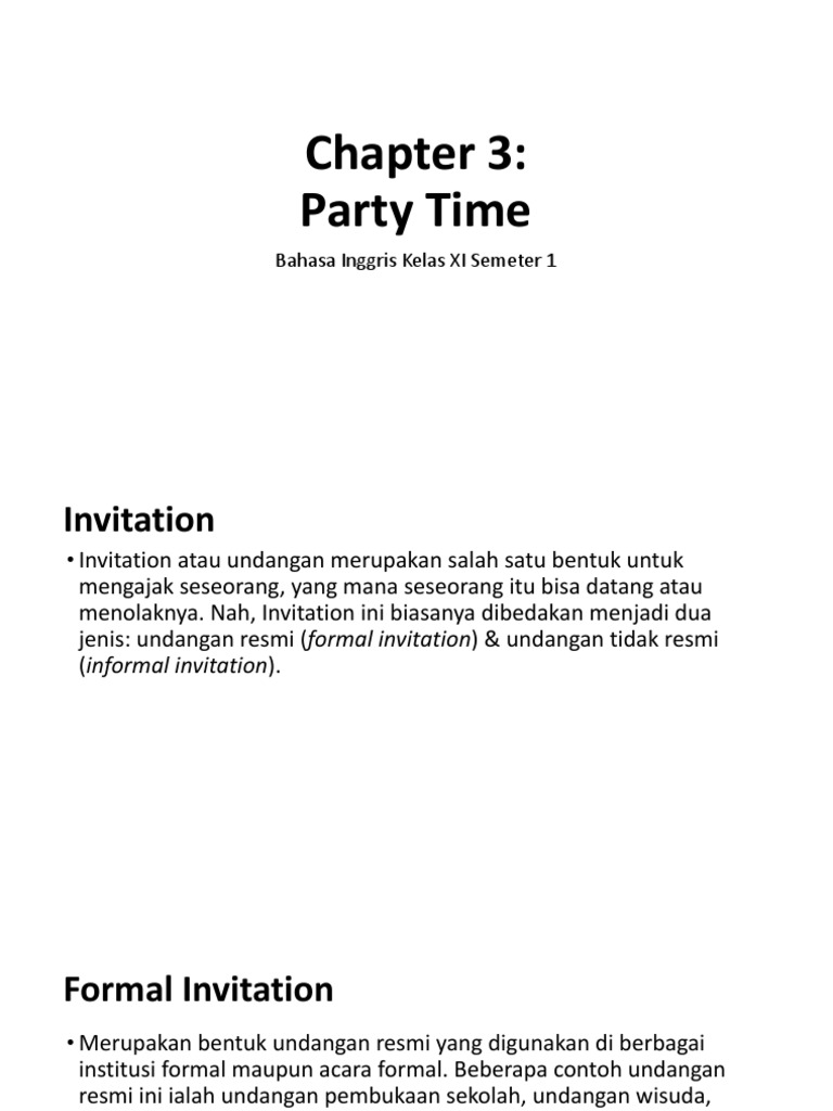 Chapter 3 Party Time | PDF