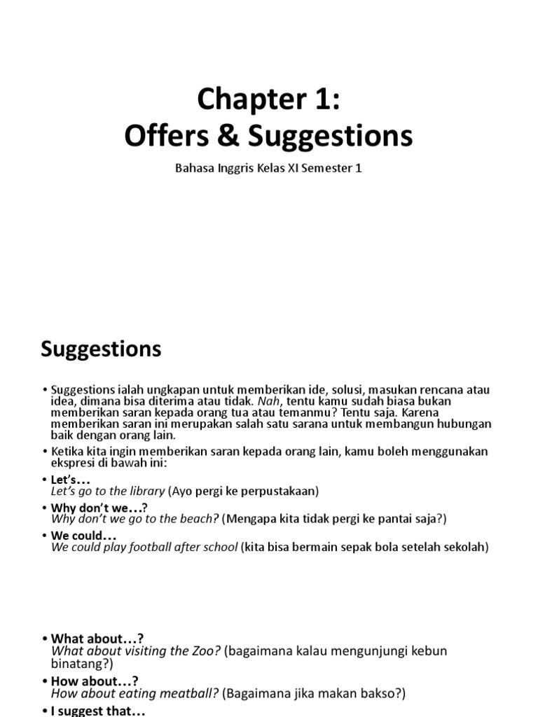 Chapter 1 Offers and Suggestions | PDF