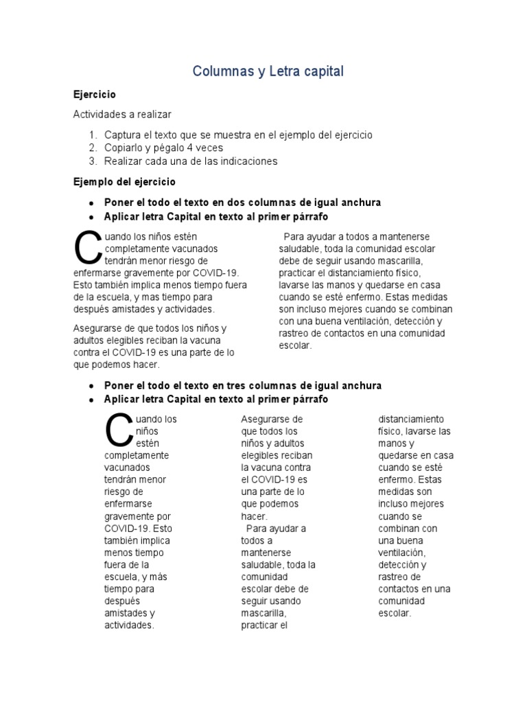 Columnas y Letra Capital - KYBM | PDF